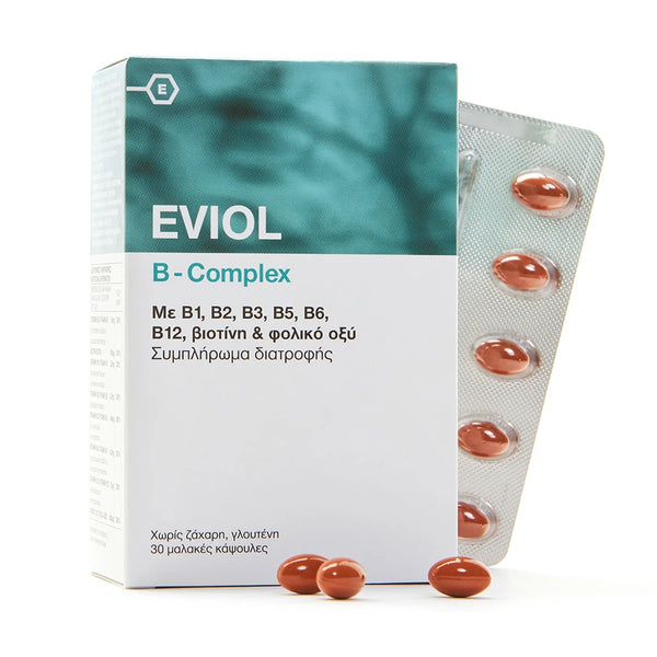 Eviol B-Complex Σύμπλεγμα Βιταμινών Β για Ενέργεια & Νευρικό Σύστημα – pharmacybay